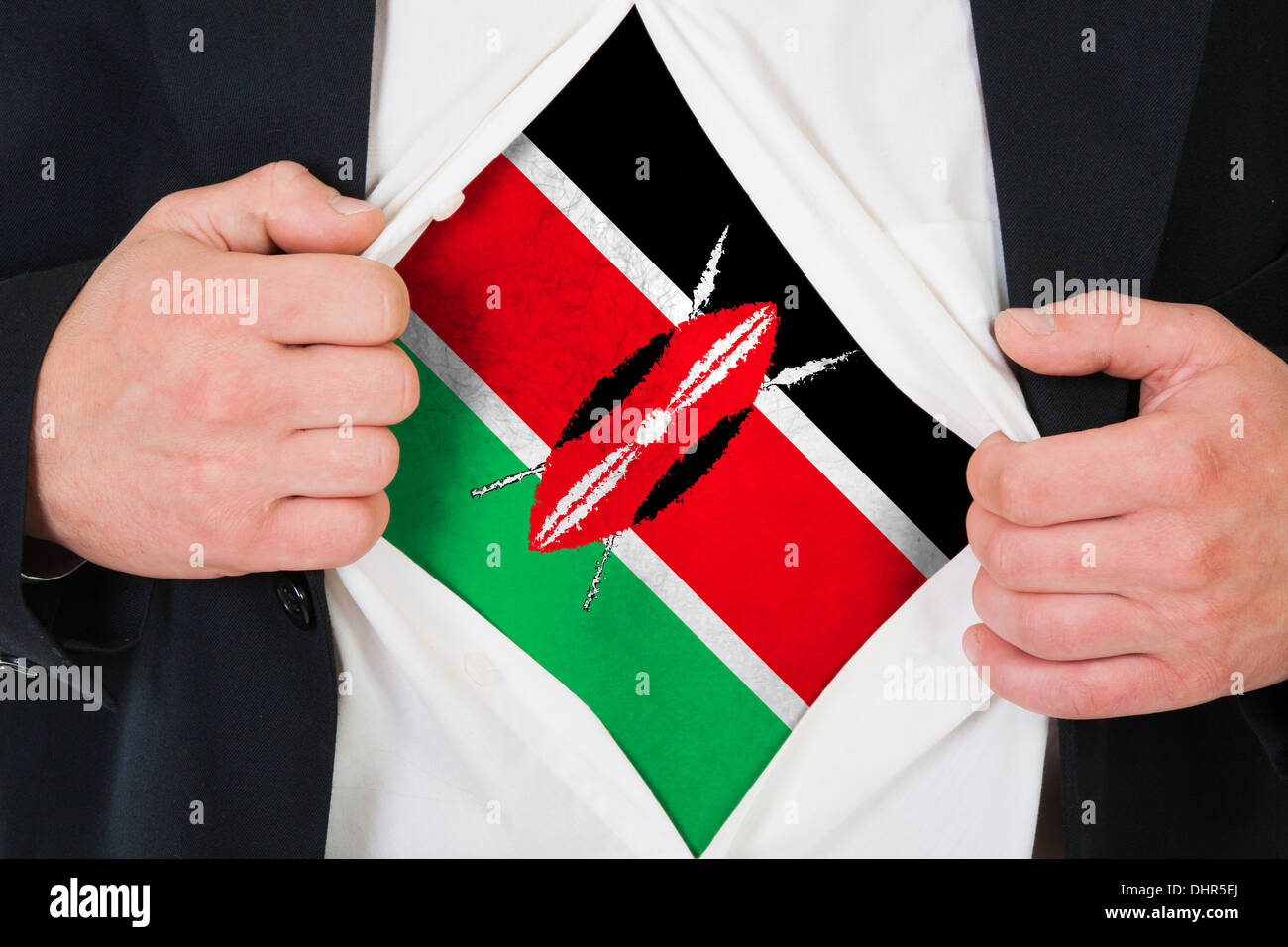 The Kenyan flag Stock Photo - Alamy