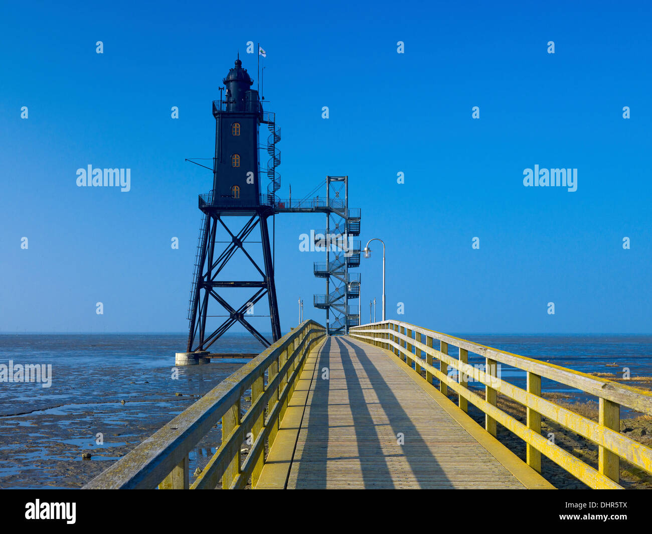 Obereversand lighthouse in dorum neufeld germany hi-res stock ...
