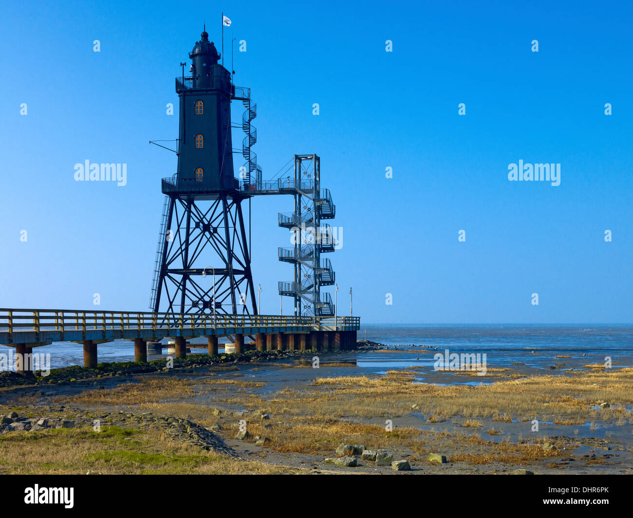 Obereversand lighthouse in dorum neufeld germany hi-res stock ...