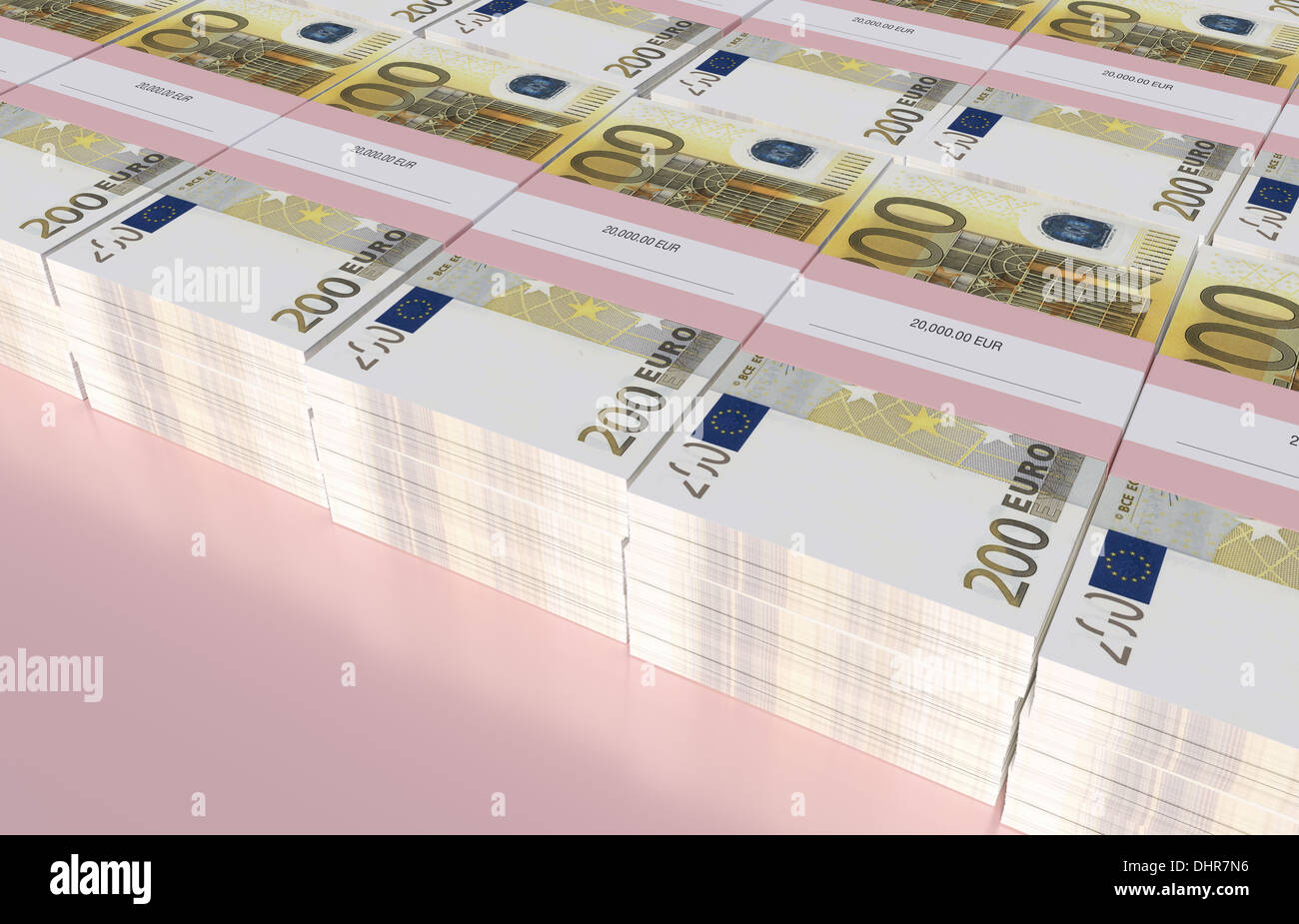 Packets of 200 Euro bills Stock Photo - Alamy