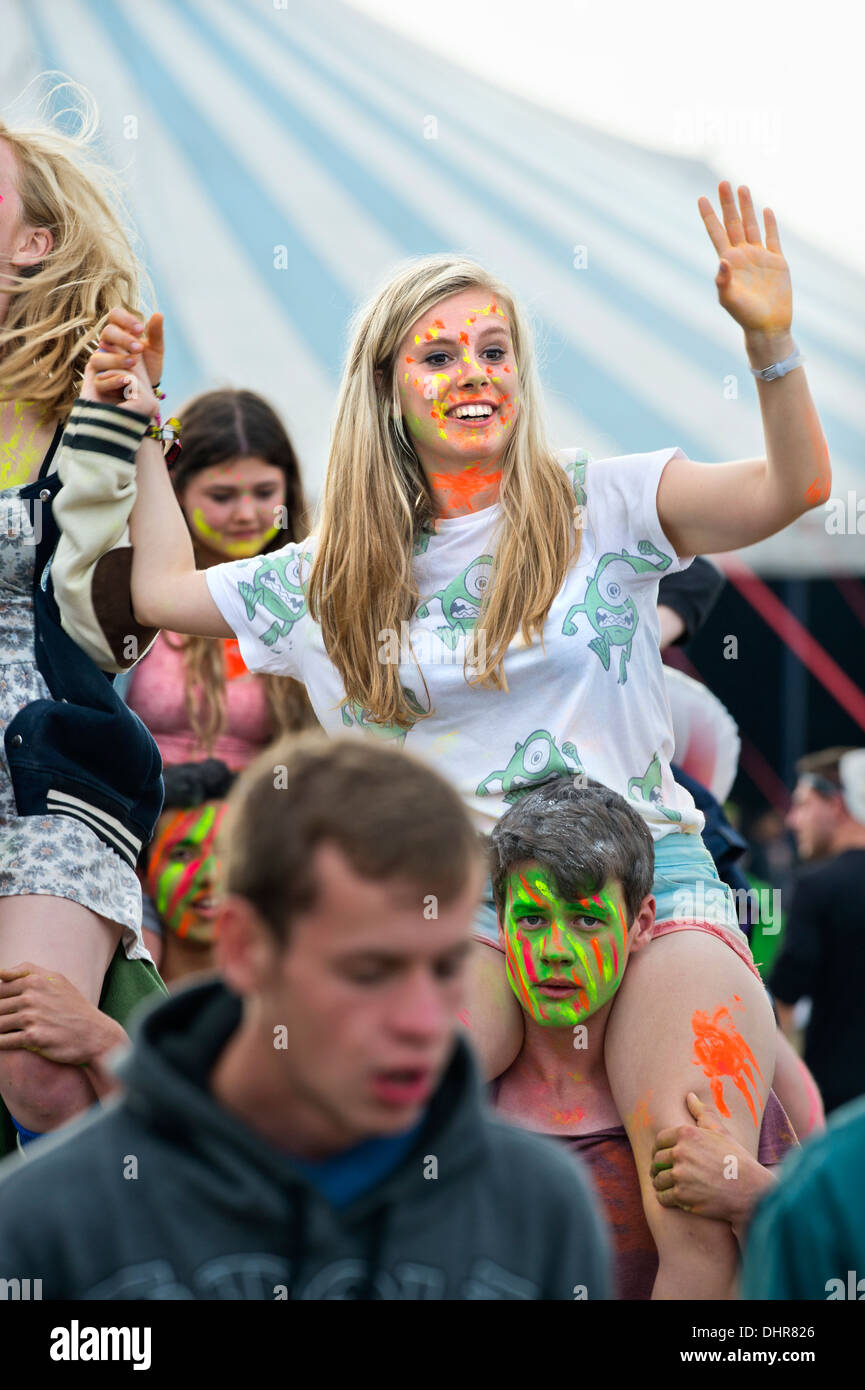 The Reading Festival - young festival goers UK 2013 Stock Photo - Alamy