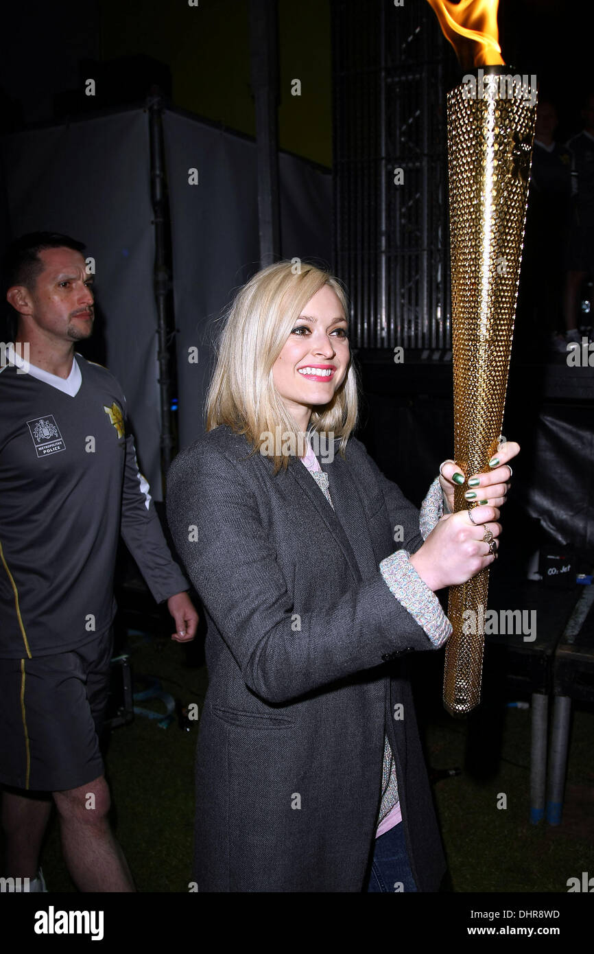 Fearne Cotton with Olympic torch, at the Radio 1 'Kick Start The Summer ...