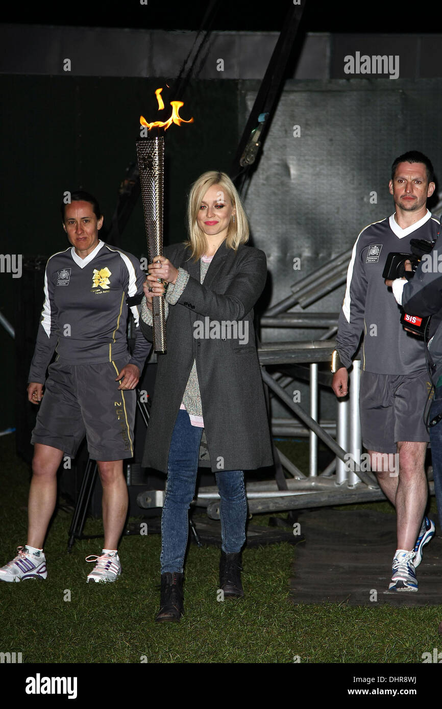 Fearne Cotton with Olympic torch, at the Radio 1 'Kick Start The Summer ...