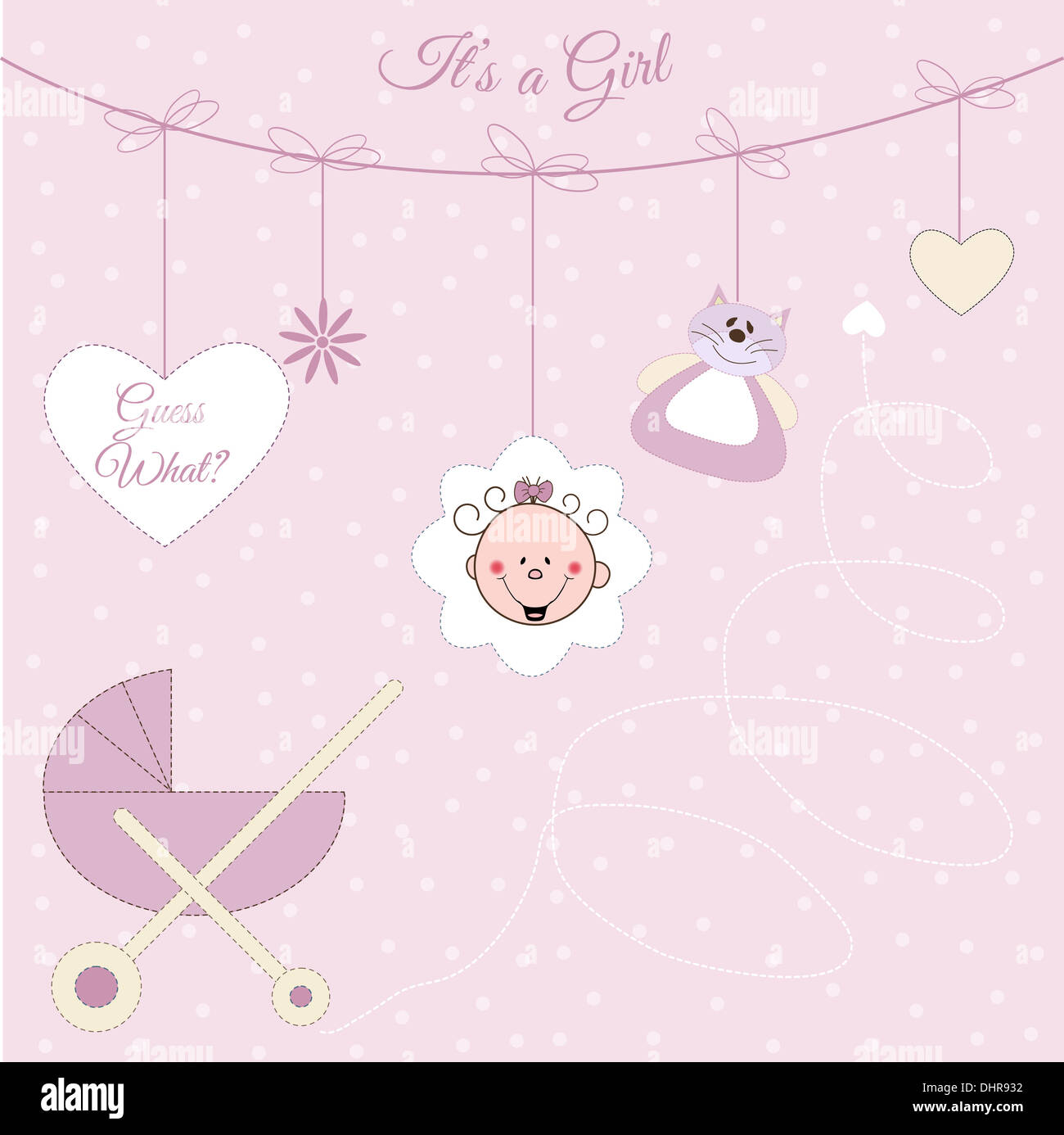 Baby girl announcement Stock Photo - Alamy
