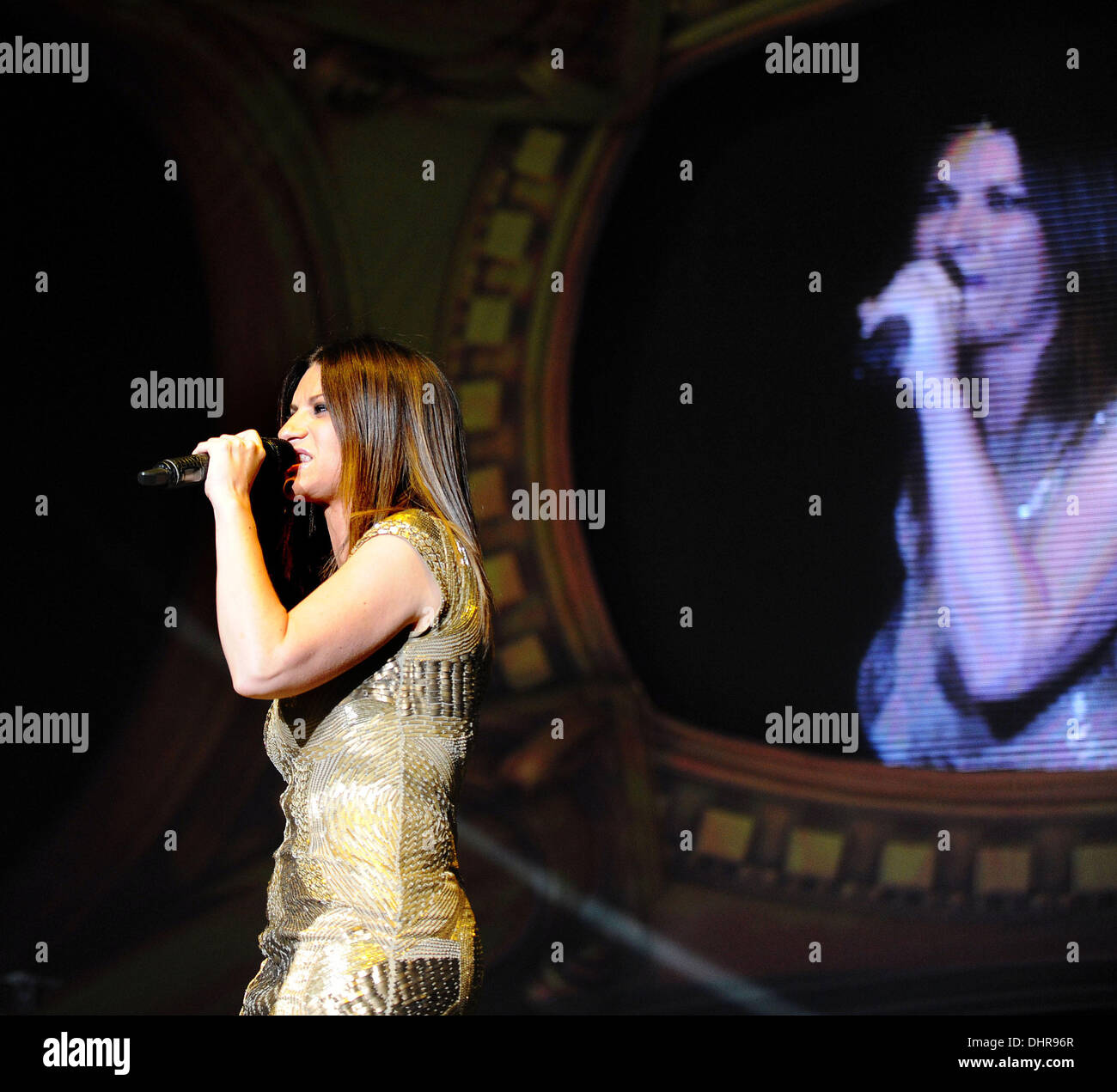 Italian singer Laura Pausini performing in concert at the Heineken ...