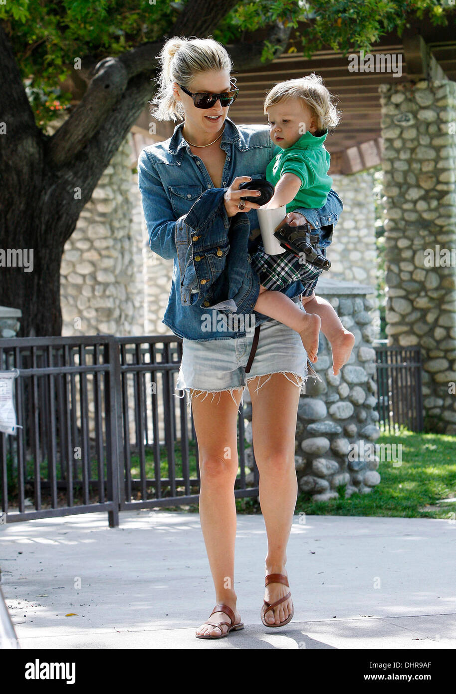 Ali Larter playing in the park with her son Theodore Hayes MacArthur ...