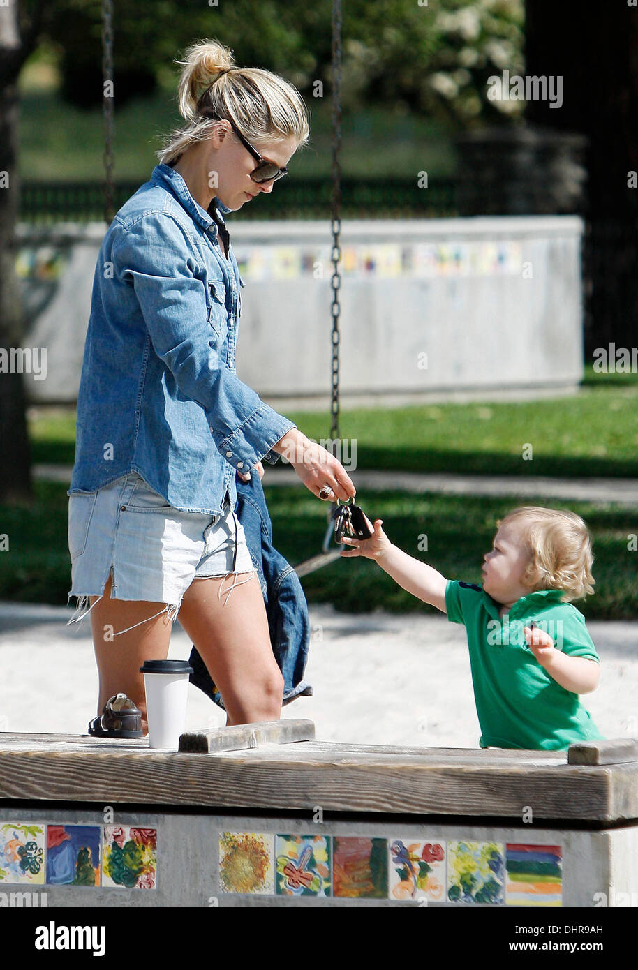 Ali Larter playing in the park with her son Theodore Hayes MacArthur ...