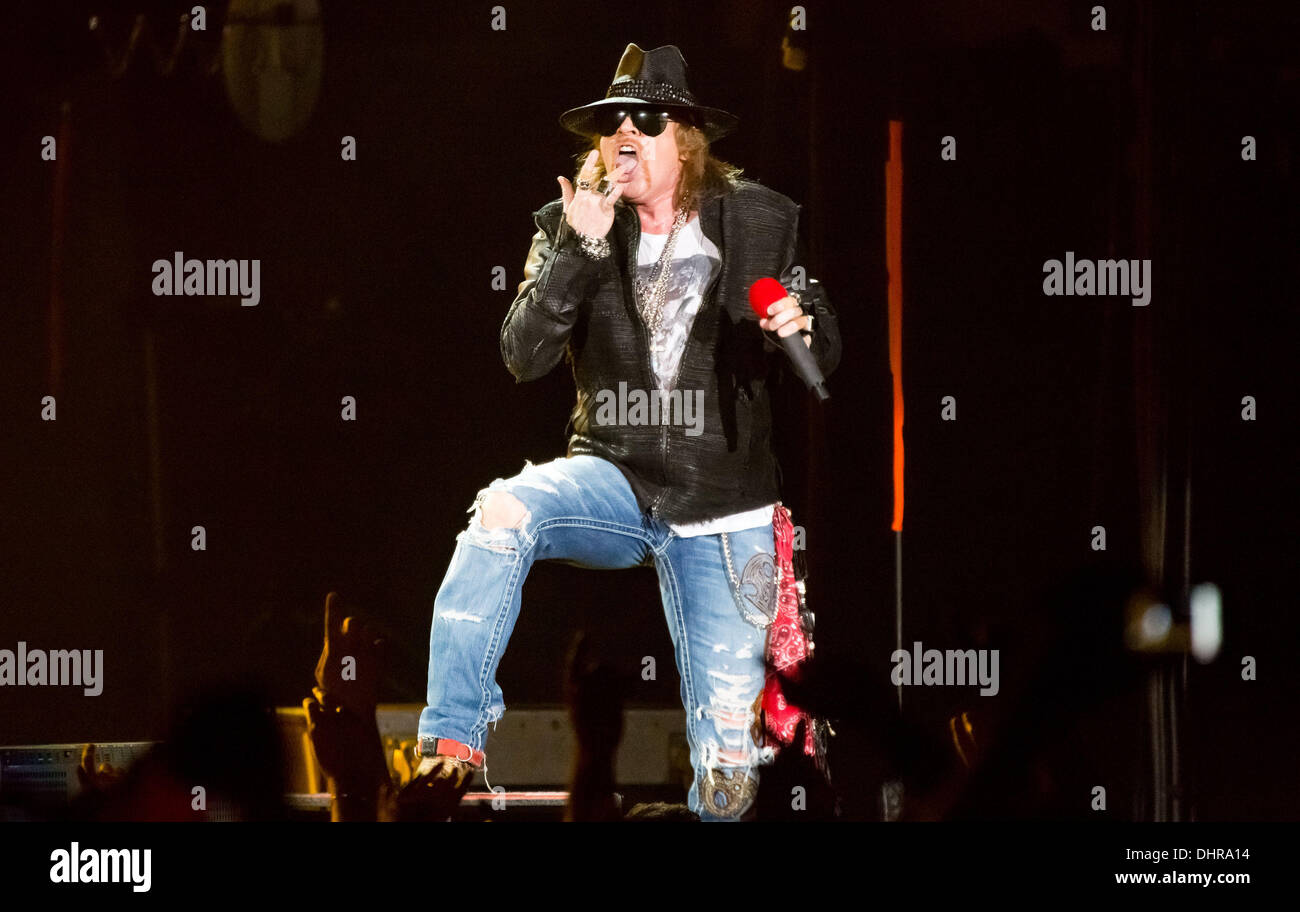 Axl Rose of Guns N'Roses performing live in concert at the Capital FM ...