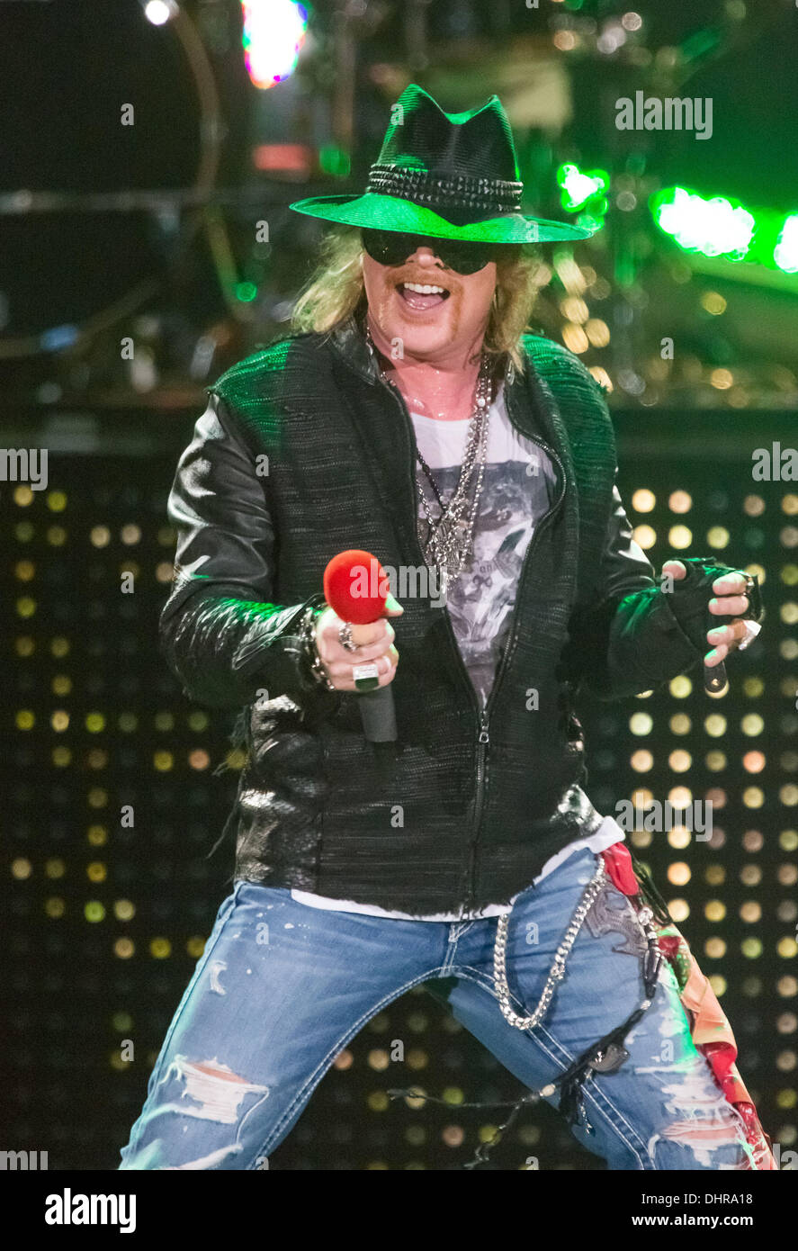 Axl Rose of Guns N'Roses performing live in concert at the Capital FM ...