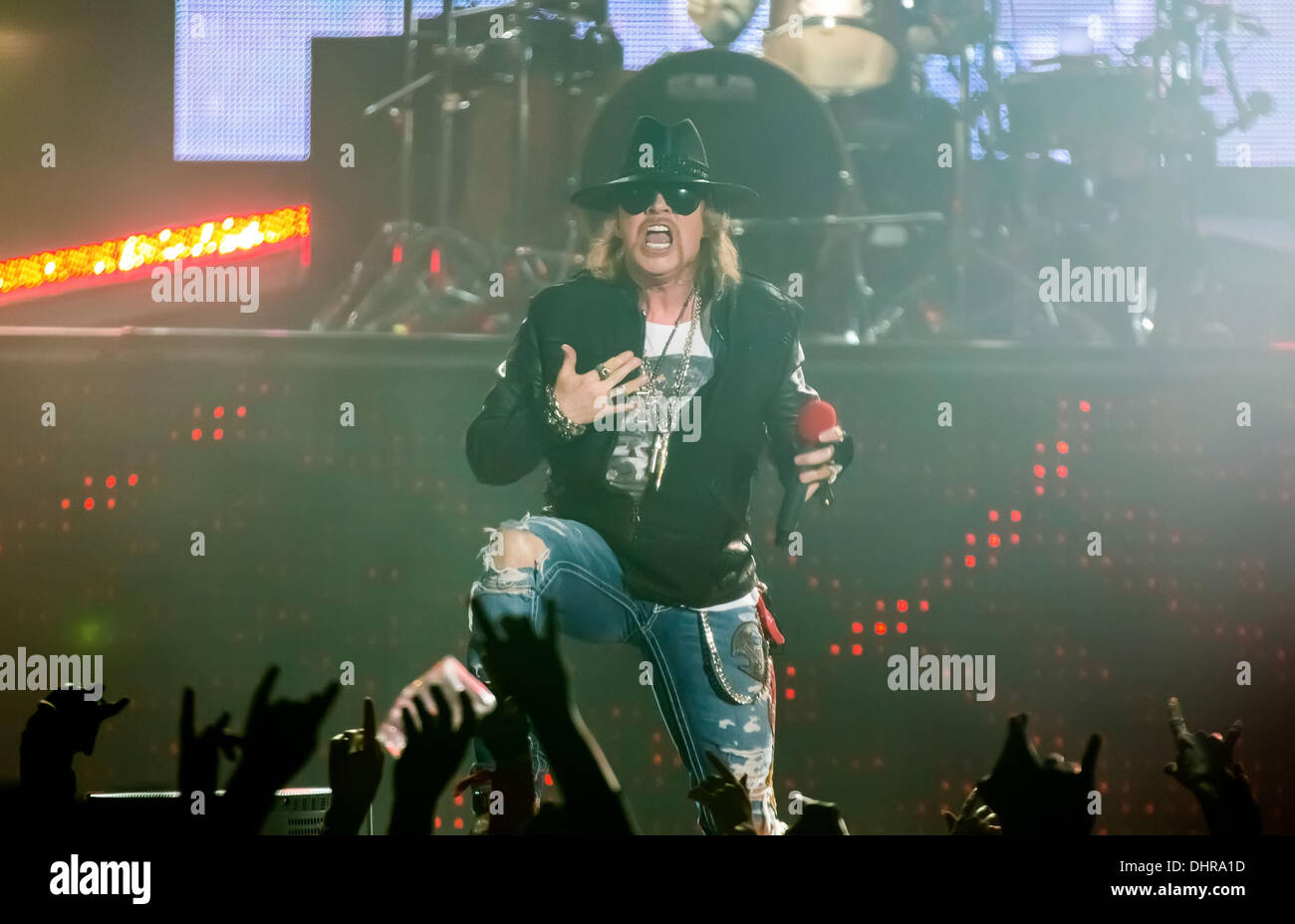Axl Rose of Guns N'Roses performing live in concert at the Capital FM ...