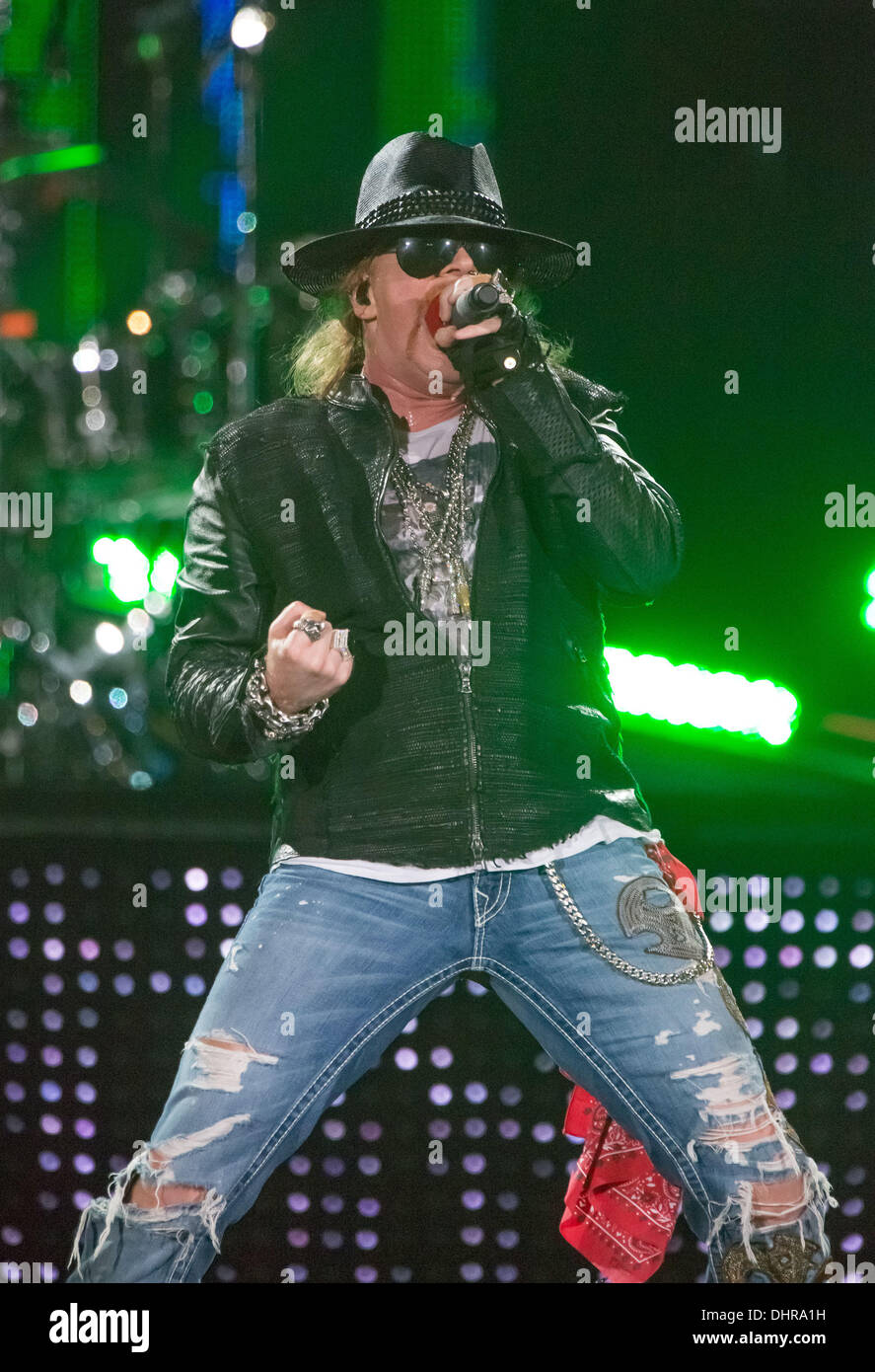Axl Rose of Guns N'Roses performing live in concert at the Capital FM ...