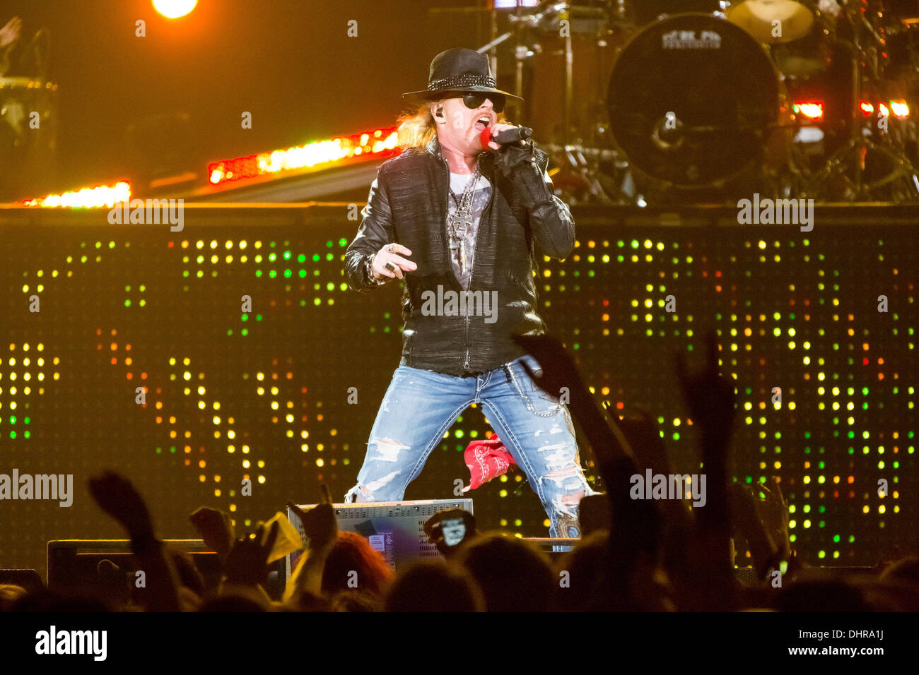 Axl Rose of Guns N'Roses performing live in concert at the Capital FM ...