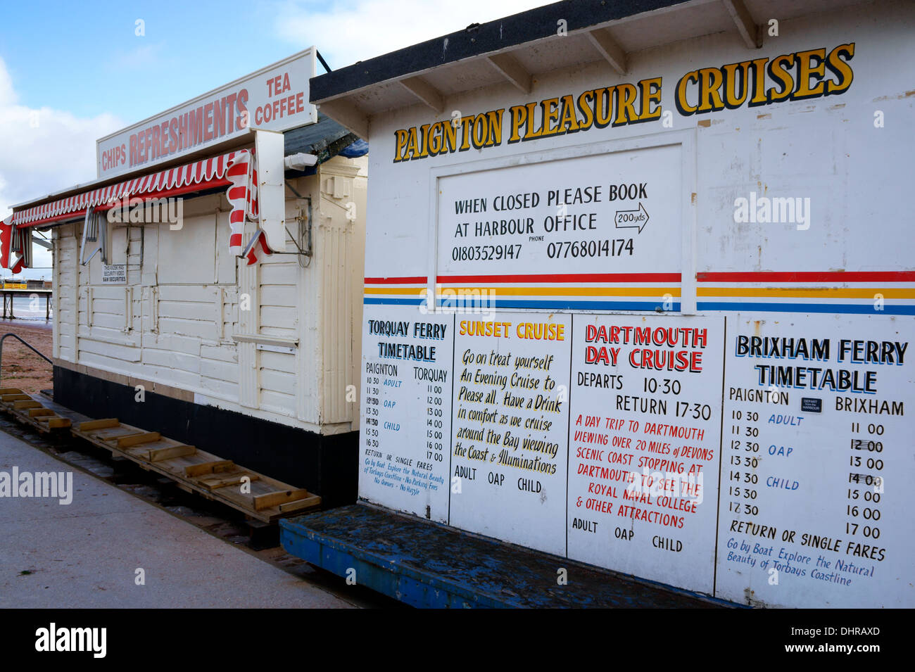 Wooden Huts on Paignton Promenade in Devon, England Stock Photo - Alamy