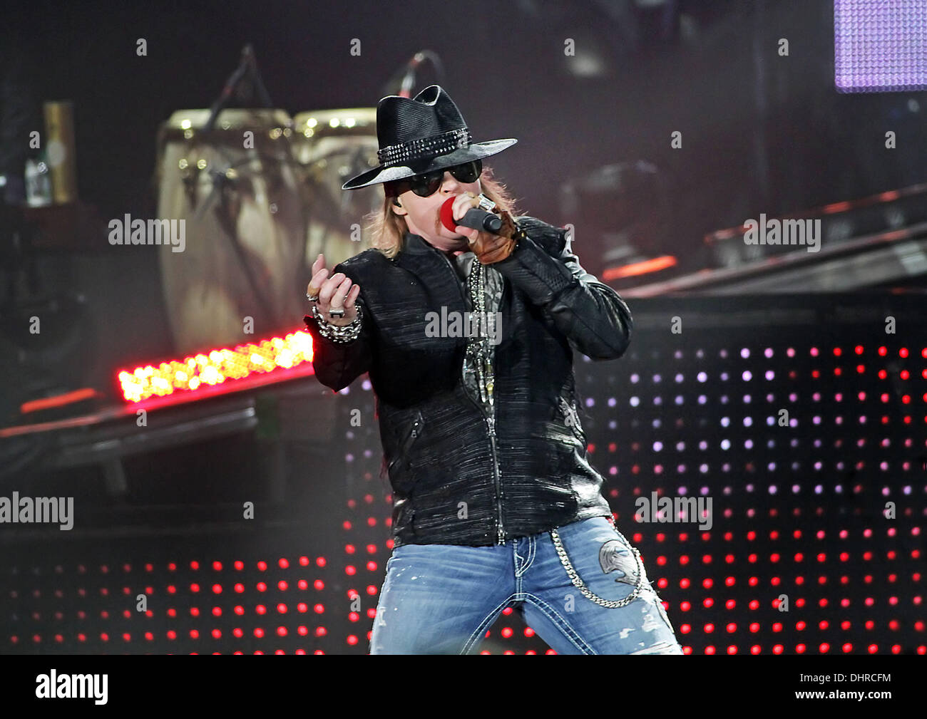 Axl Rose of Guns N'Roses performing live in concert at the Liverpool ...