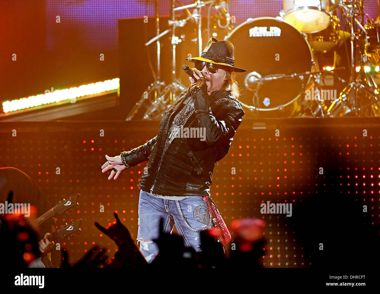 Axl Rose of Guns N'Roses performing live in concert at the Liverpool ...