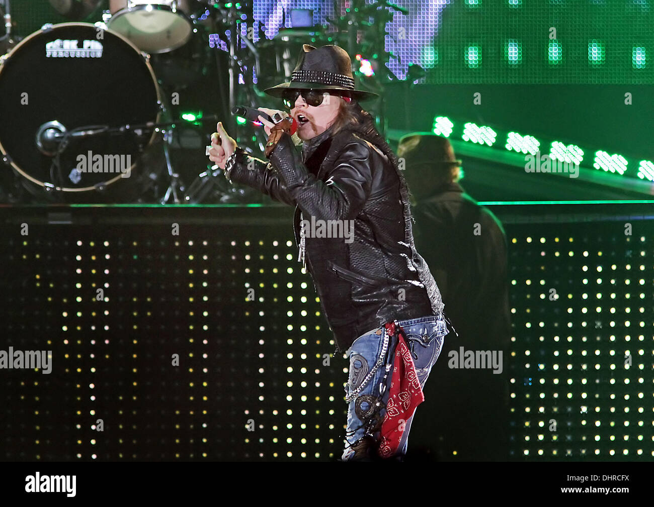 Axl Rose of Guns N'Roses performing live in concert at the Liverpool ...