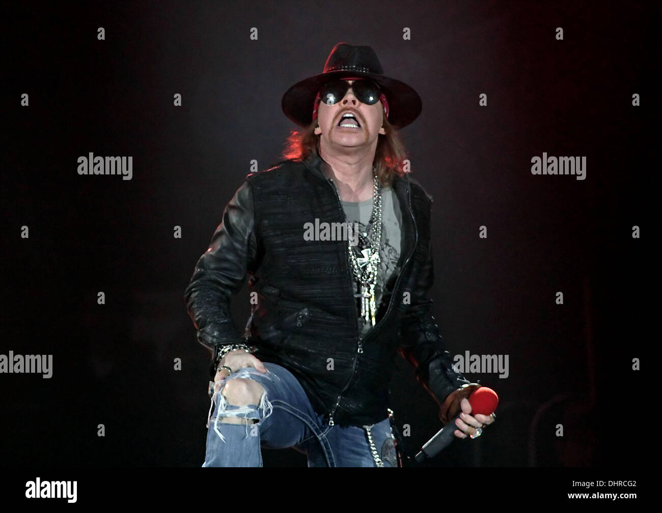 Axl Rose of Guns N'Roses performing live in concert at the Liverpool ...