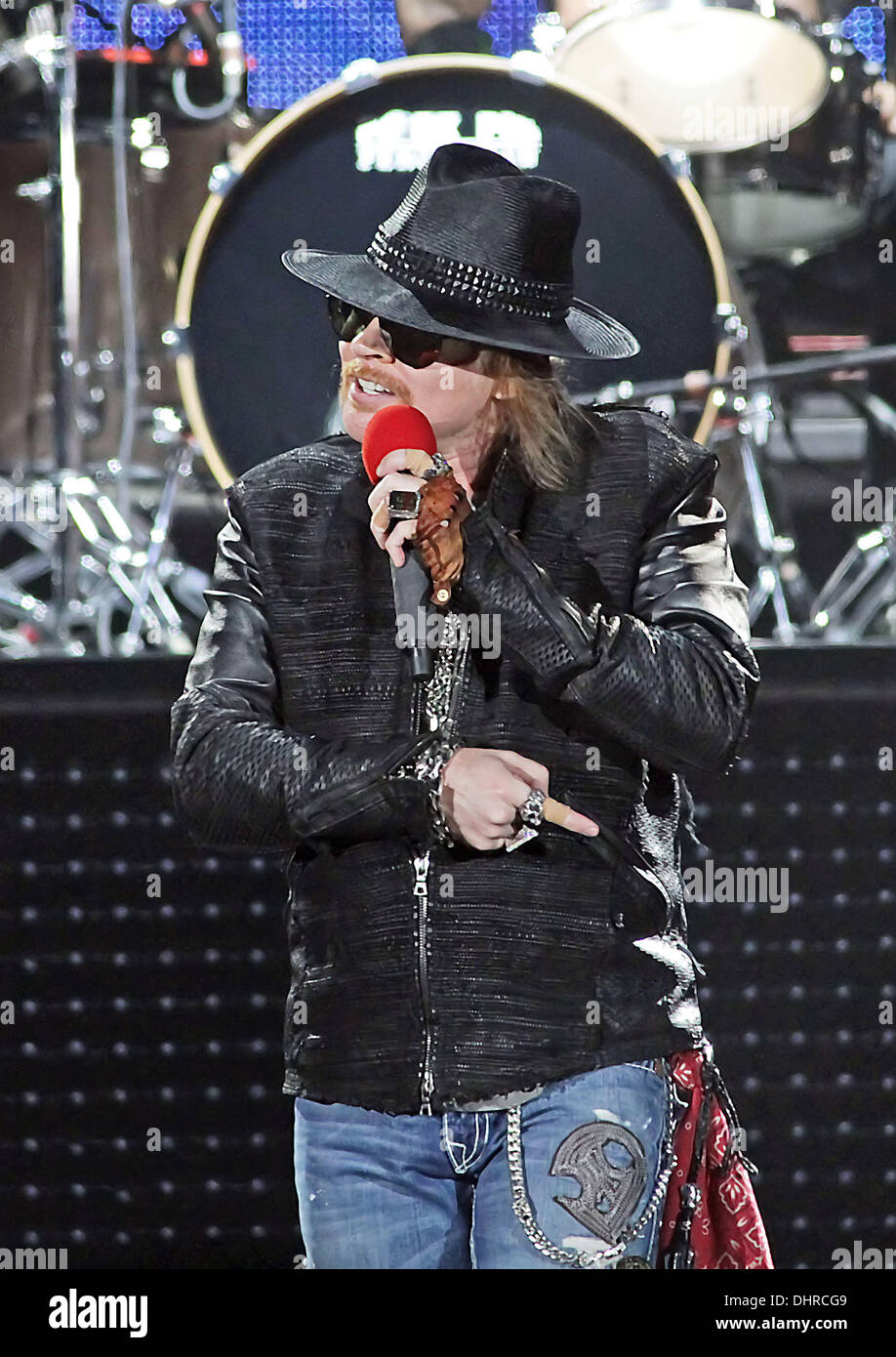 Axl Rose of Guns N'Roses performing live in concert at the Liverpool ...