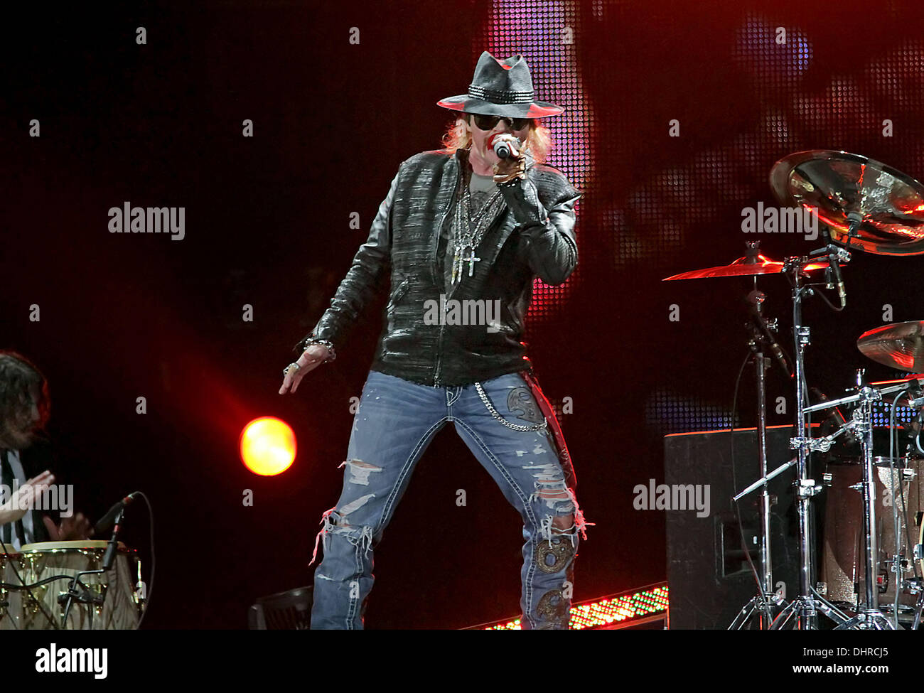 Axl Rose of Guns N'Roses performing live in concert at the Liverpool ...