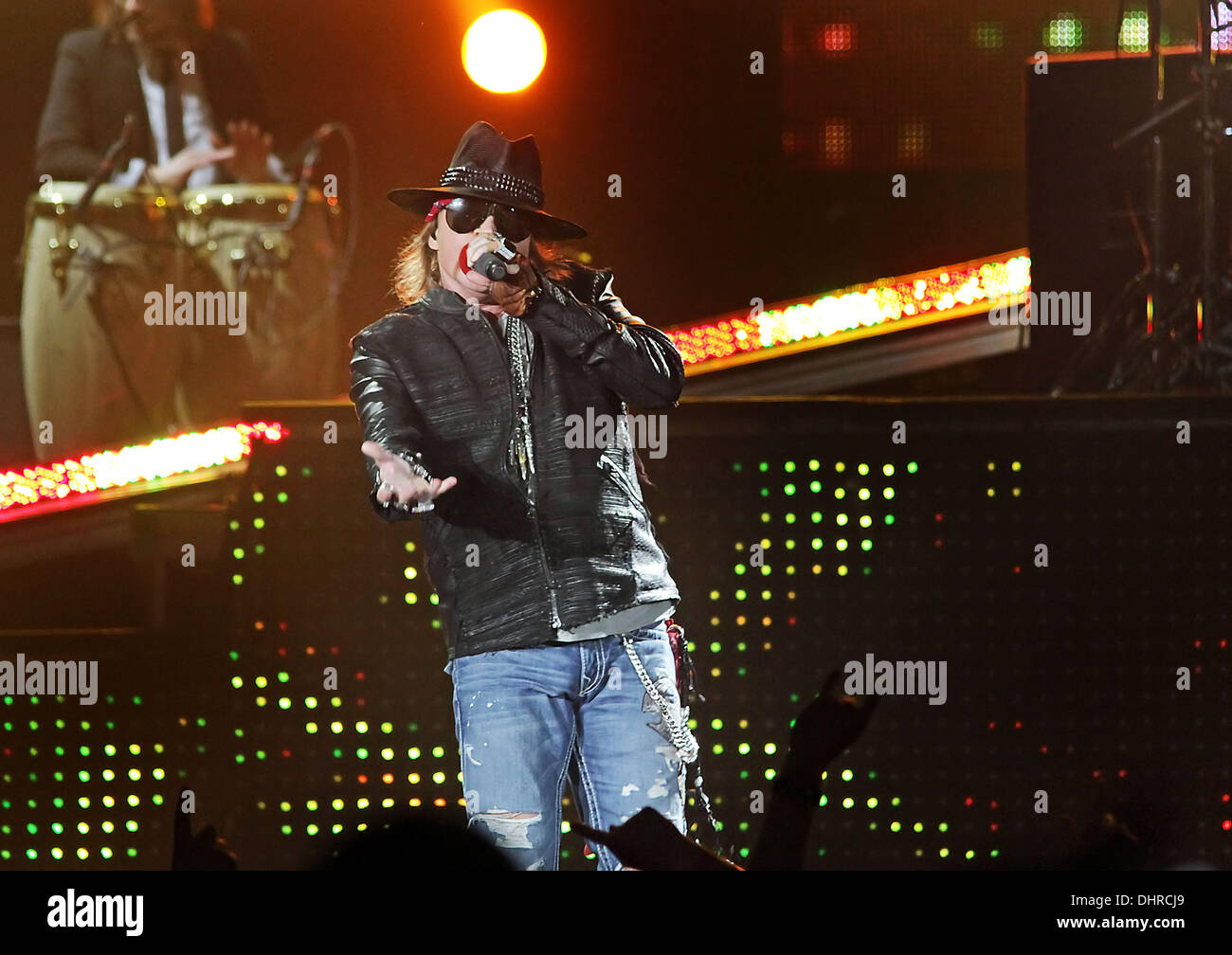 Axl Rose of Guns N'Roses performing live in concert at the Liverpool ...