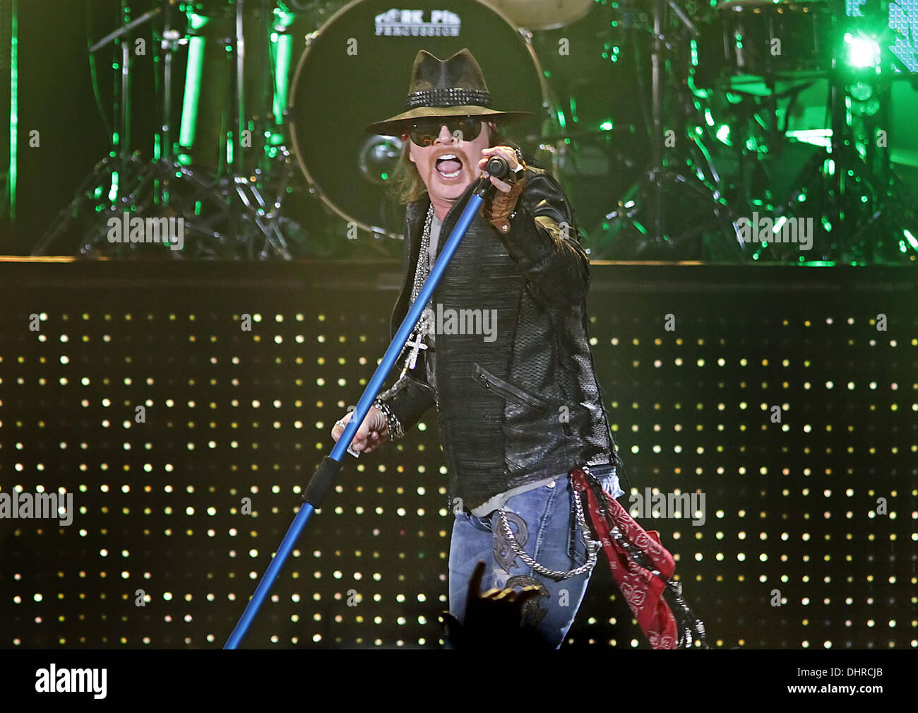 Axl Rose of Guns N'Roses performing live in concert at the Liverpool ...