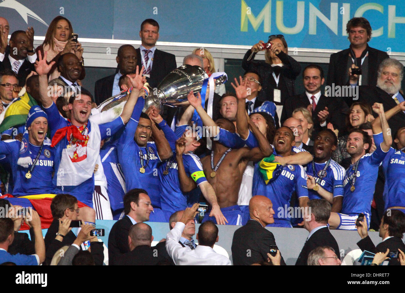 Award ceremony for Chelsea The 2012 UEFA Champions League final match ...