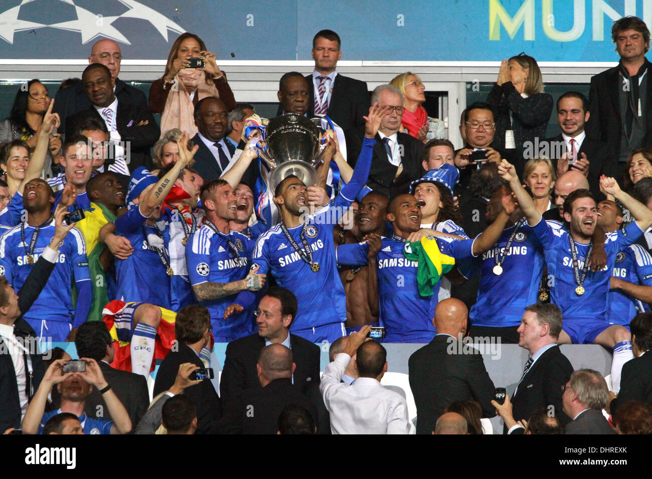 Award ceremony for Chelsea The 2012 UEFA Champions League final match ...