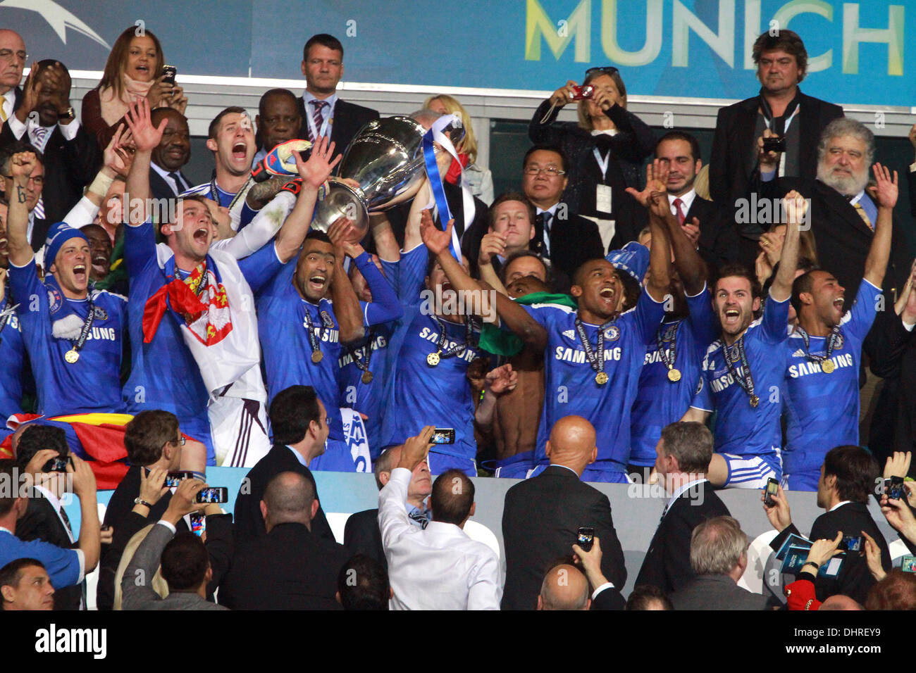 Award ceremony for Chelsea The 2012 UEFA Champions League final match ...