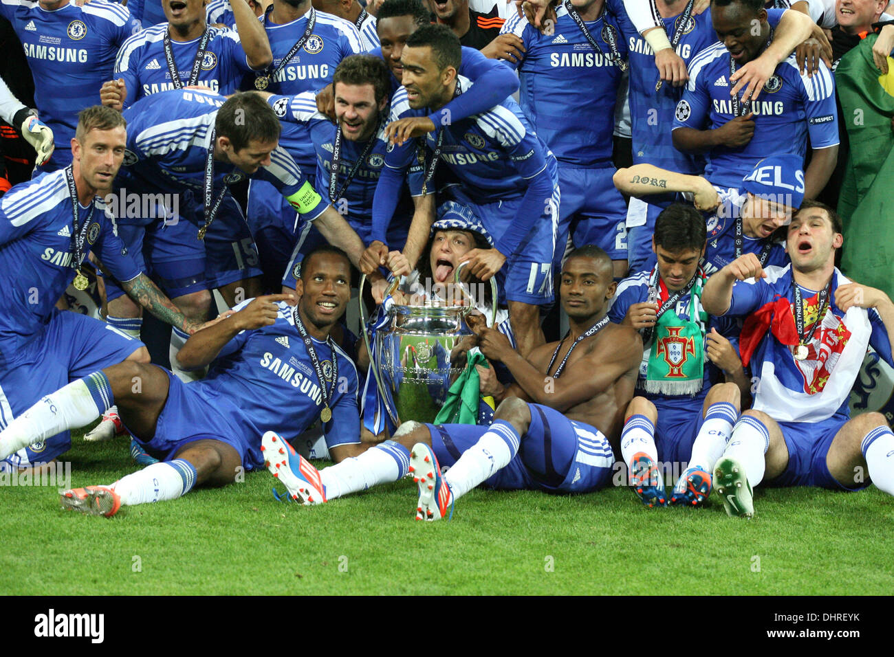 Award ceremony for Chelsea The 2012 UEFA Champions League final match ...