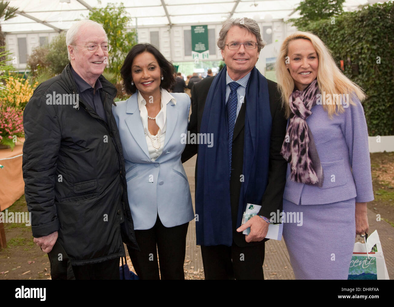Jerry Hall with Warwick Hemsley and Michael Caine with wife Shakira The ...