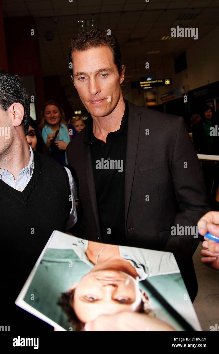 Matthew McConaughey arriving at Nice Airport during the 65th Cannes ...