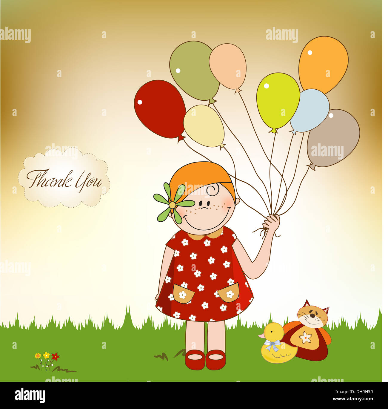 thank you card with girl Stock Photo - Alamy