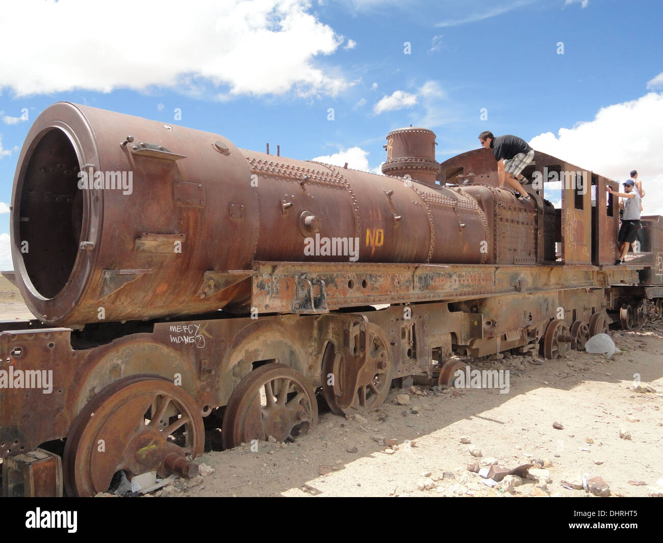 Rusting locomotives at the train cemetery, Uyuni, Bolivia Stock Photo ...