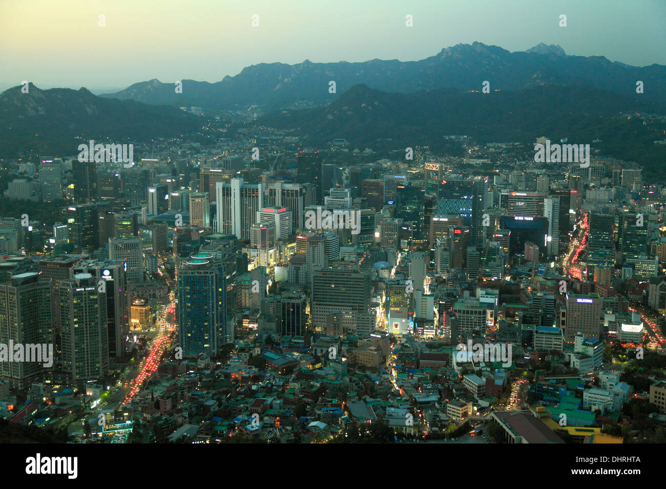 South Korea, Seoul, skyline, general, aerial, view Stock Photo - Alamy