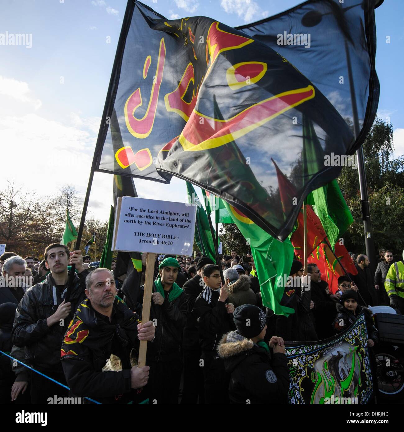 London, UK, 14/11/2013 : Day of Ashura mourning procession. The annual ...