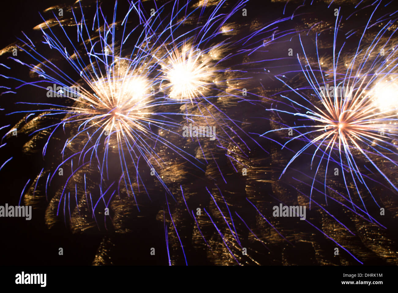 Fireworks on the dark sky during the night of the feast Stock Photo - Alamy
