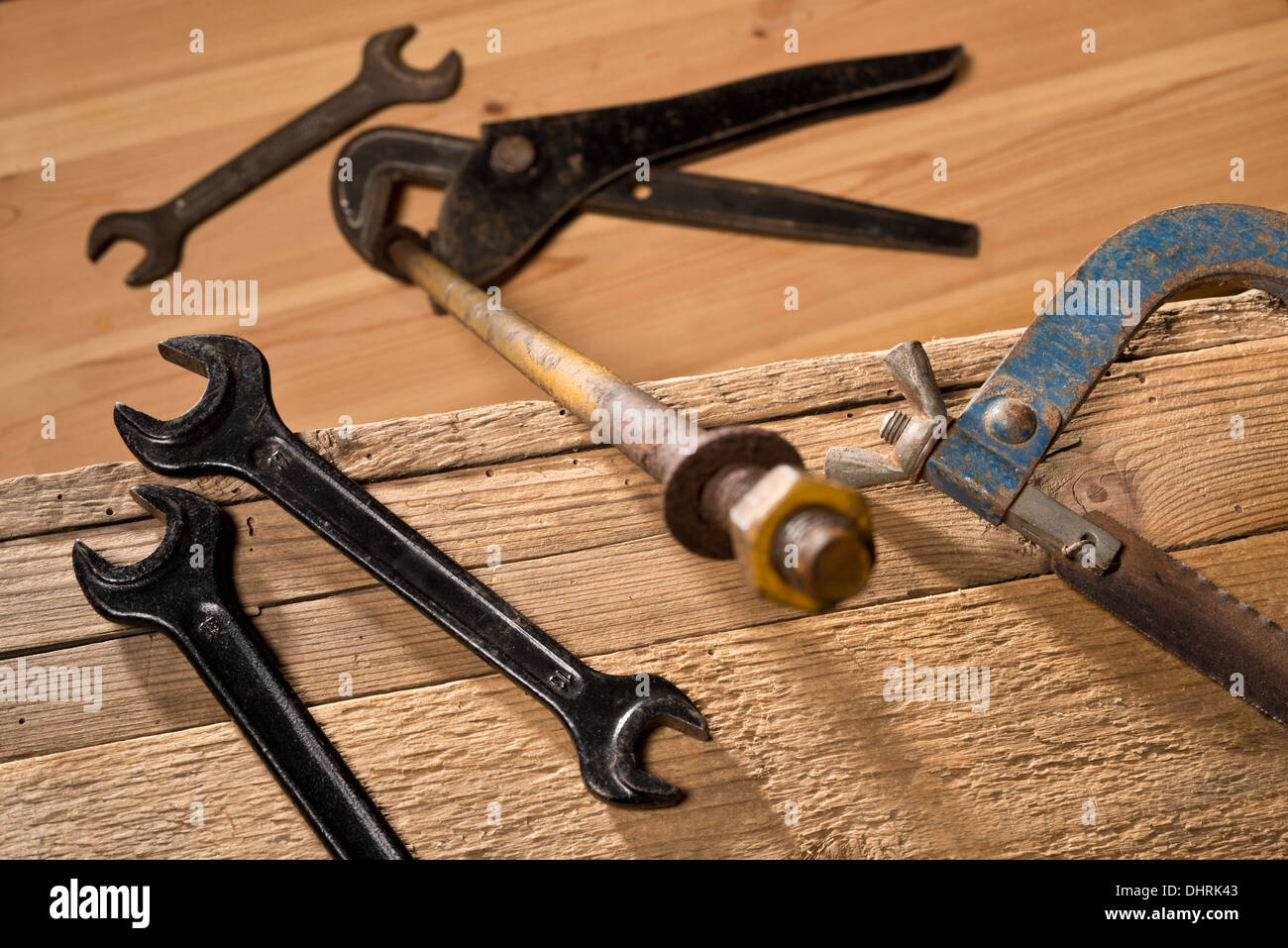 still life with old tools in the workroom Stock Photo - Alamy