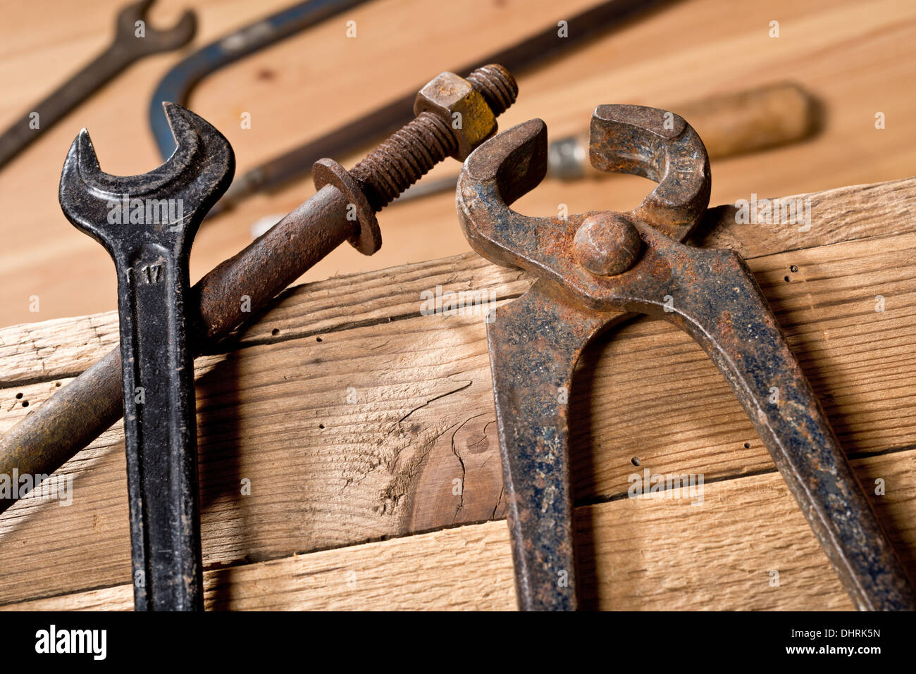 still life with old tools in the workroom Stock Photo - Alamy