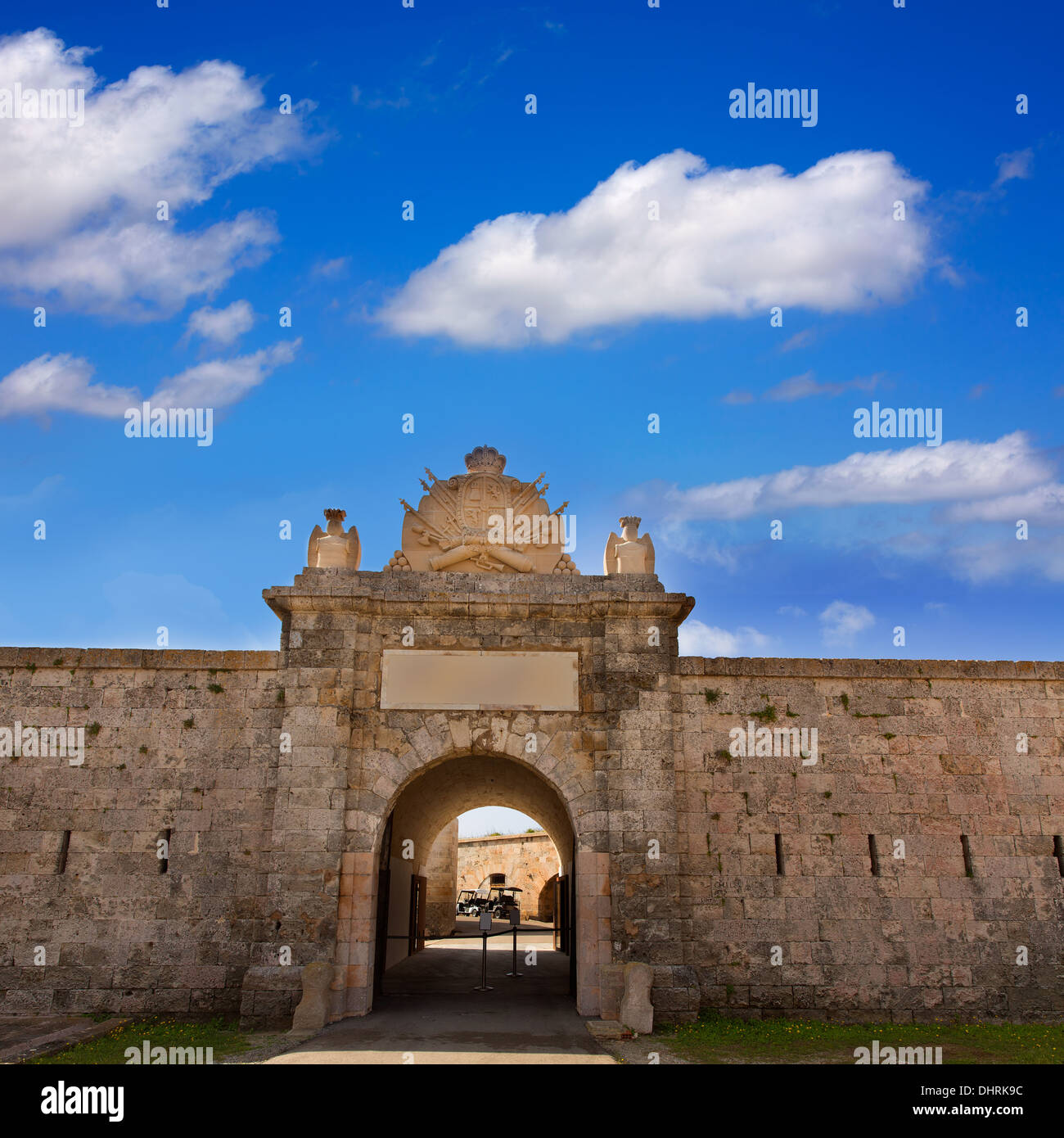 Menorca La Mola Castle fortress door in Mahon at Balearic islands Stock ...
