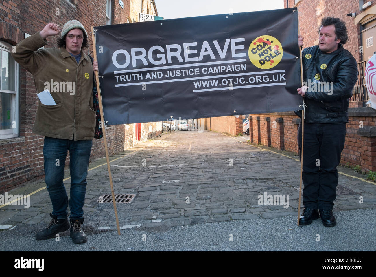Wakefield, Yorkshire, UK. 14th November 2013. Members of the Orgreave ...