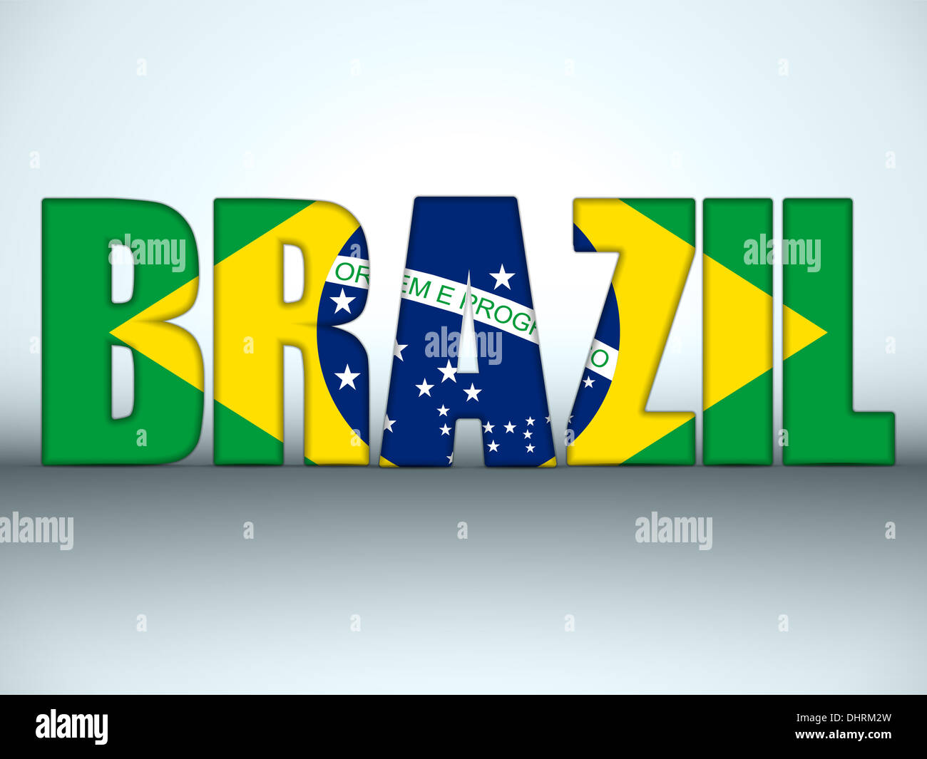 Vector - Brazil 2014 Letters with Brazilian Flag Stock Photo - Alamy