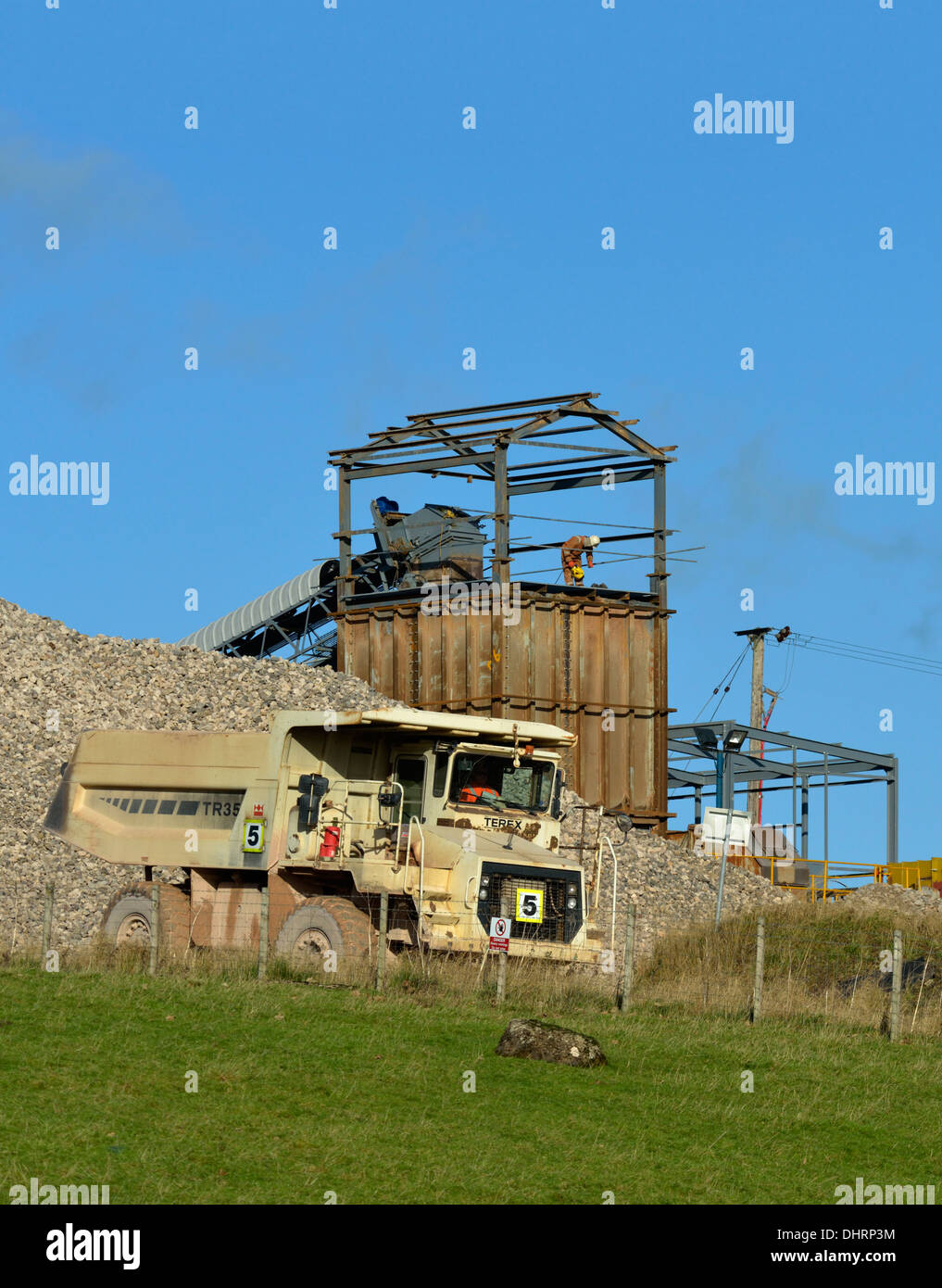 Terex TR35 Dump Truck. Shap Beck Quarry, Shap, Cumbria, England, United ...