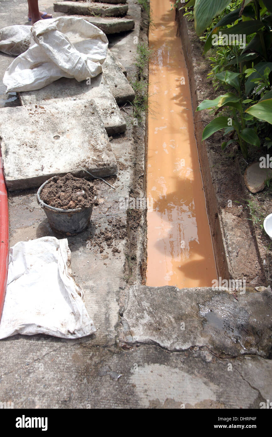 Activities of the cooperation in Cleaning of village drains Stock Photo ...