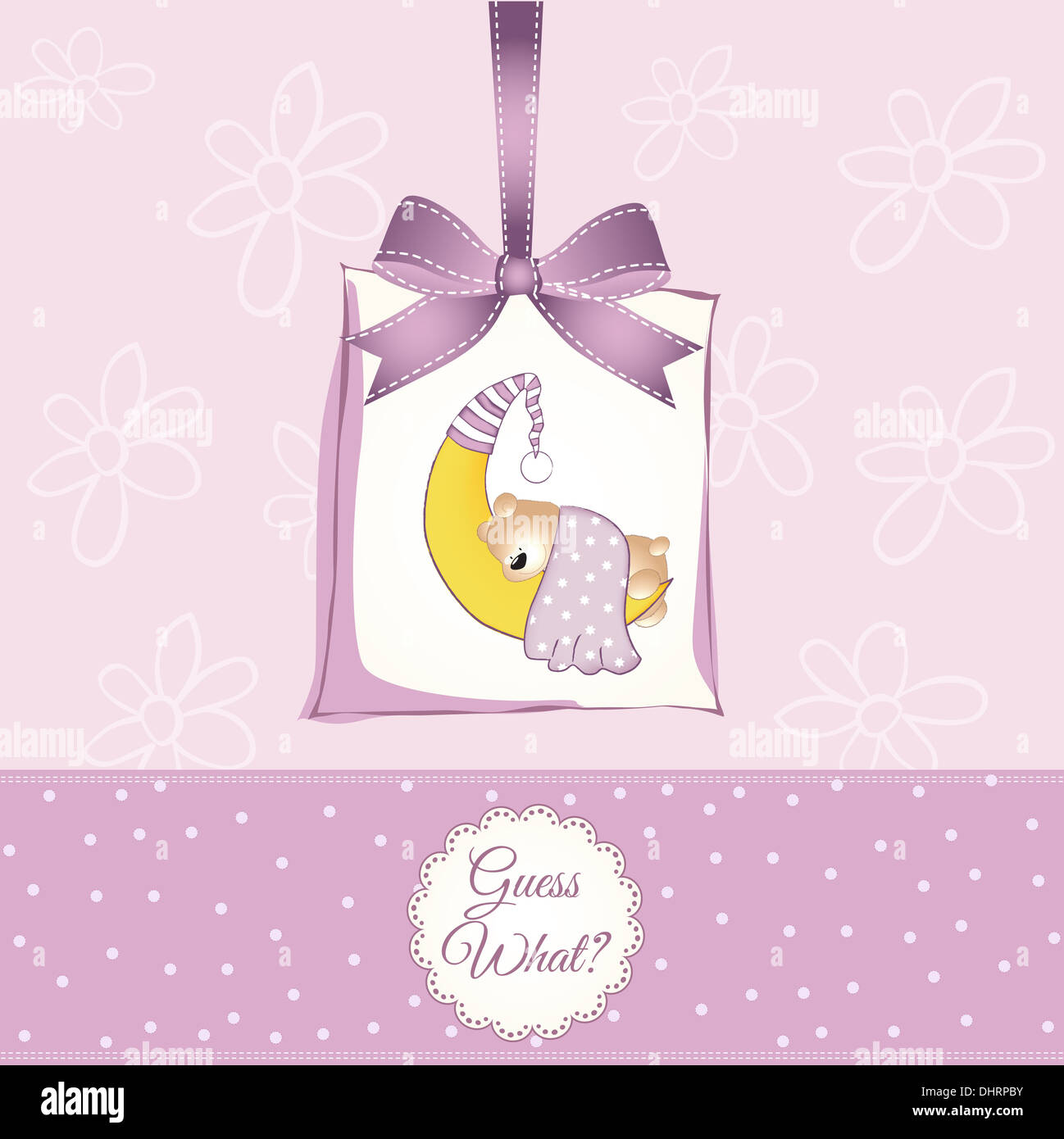 welcome new baby girl, vector illustration Stock Photo - Alamy