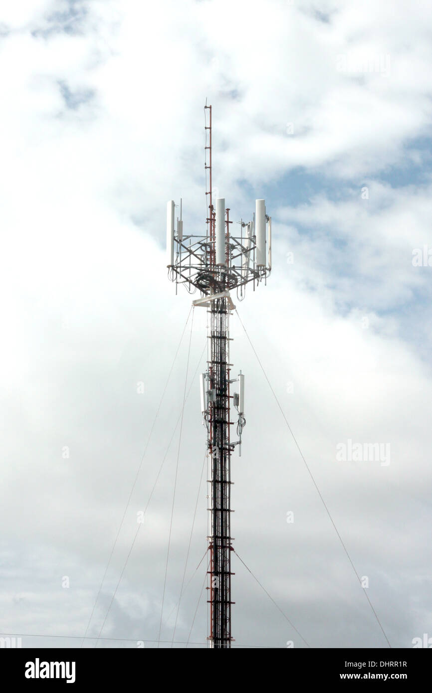 The Antenna array telephone on blue sky Stock Photo - Alamy