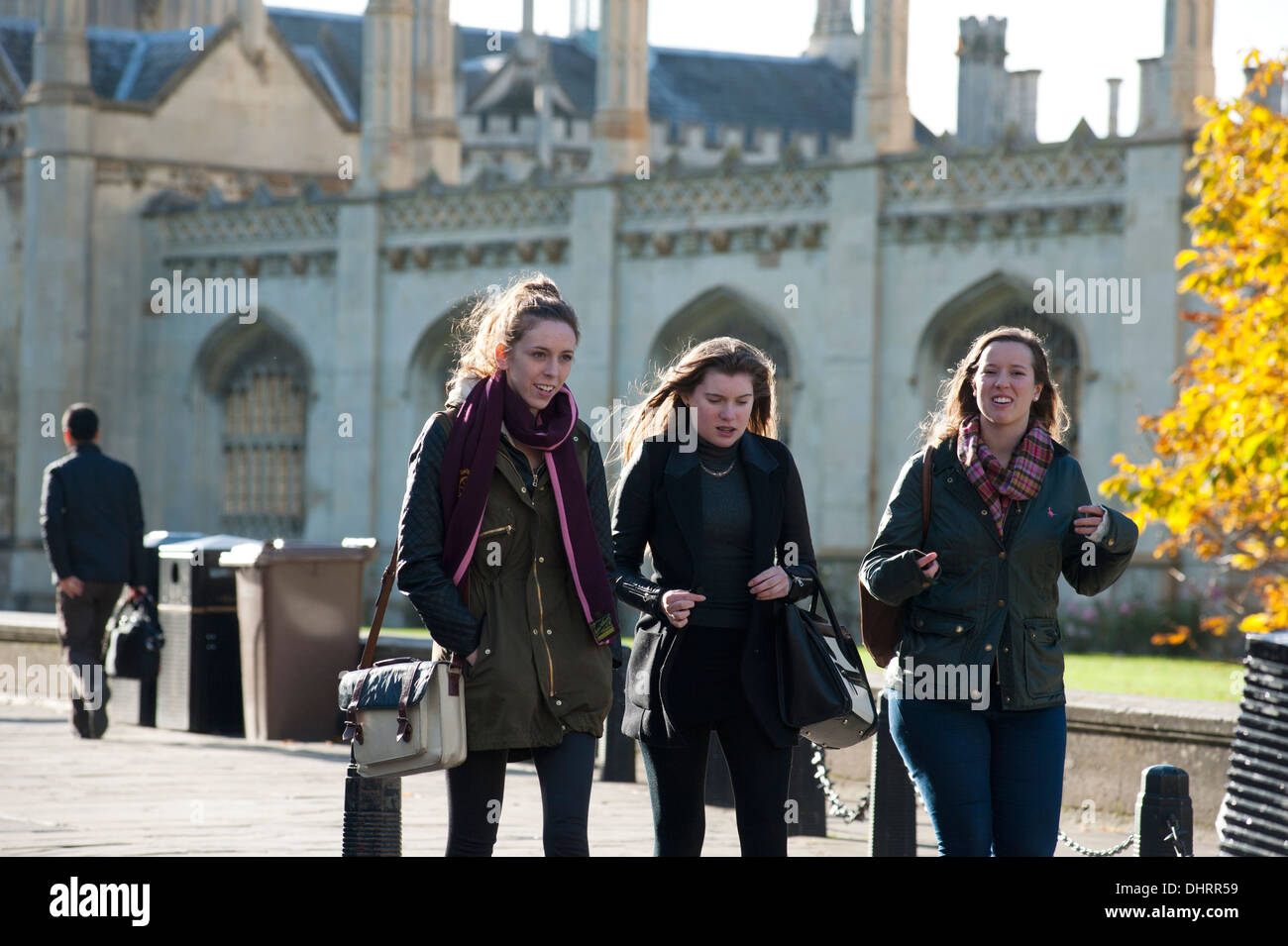 Cambridge University Students on bicycles, Cambridge, England. November ...