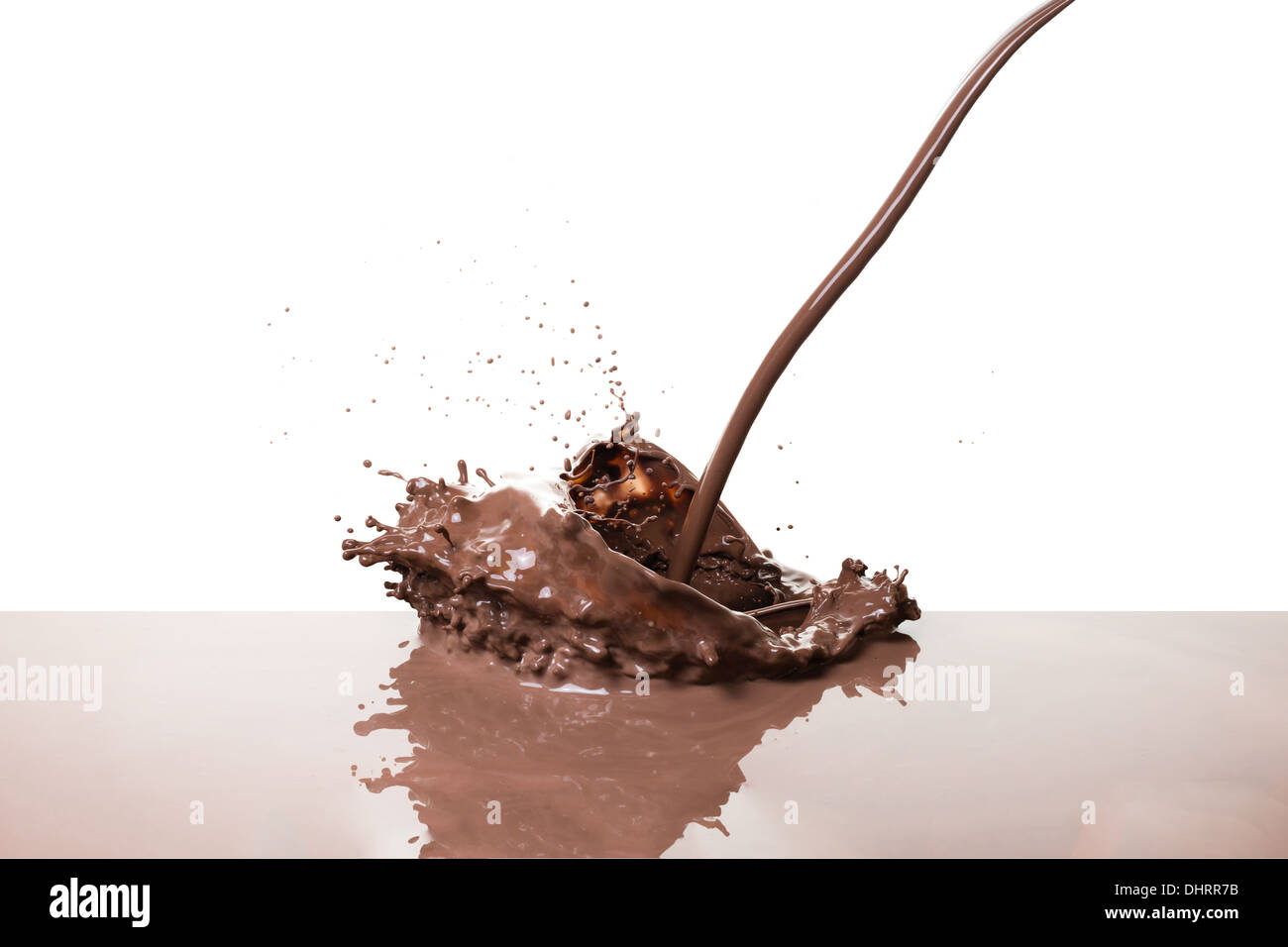 splashing hot chocolate, isolated on white background Stock Photo - Alamy