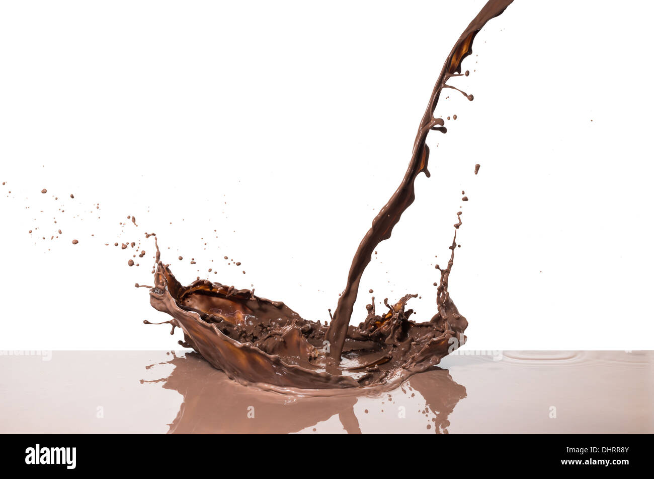 splashing hot chocolate, isolated on white background Stock Photo - Alamy