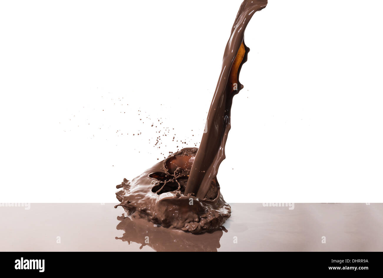 splashing hot chocolate, isolated on white background Stock Photo - Alamy