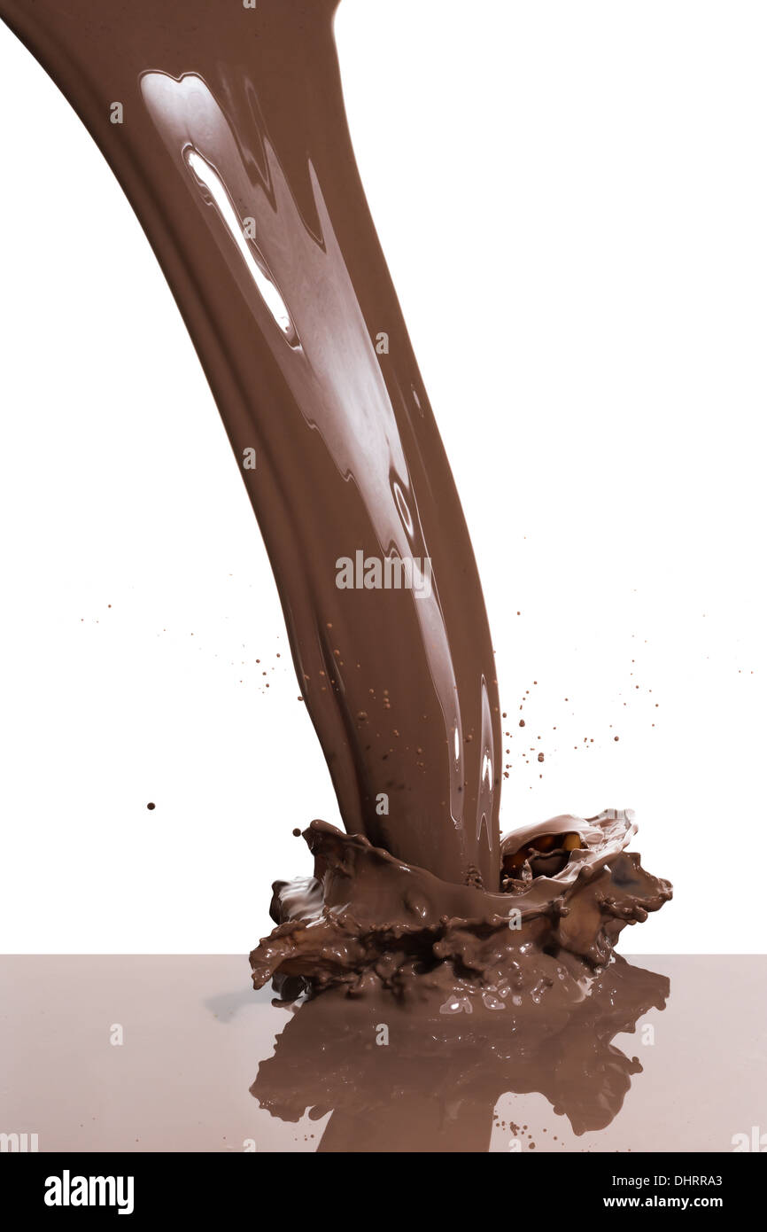 splashing hot chocolate, isolated on white background Stock Photo - Alamy